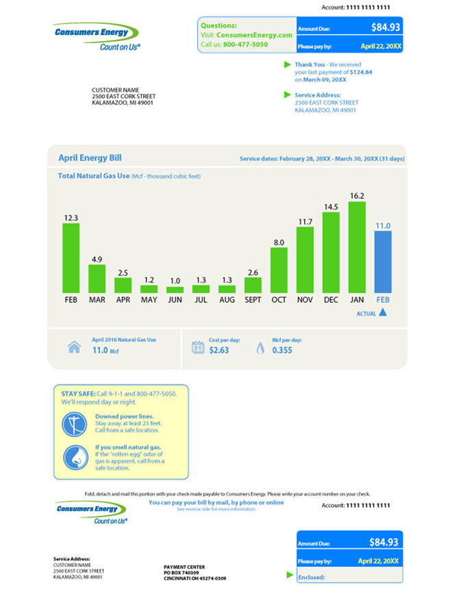 Understanding Your Bill | Consumers Energy