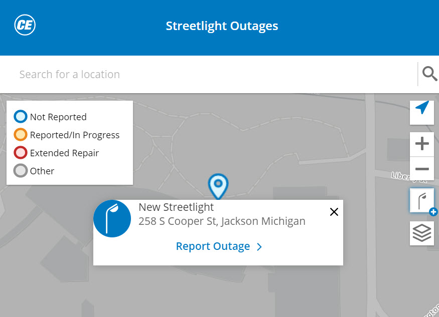 Streetlight Outage | Consumers Energy
