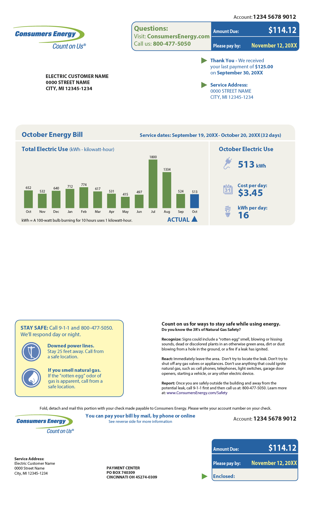 Understanding Your Bill | Consumers Energy