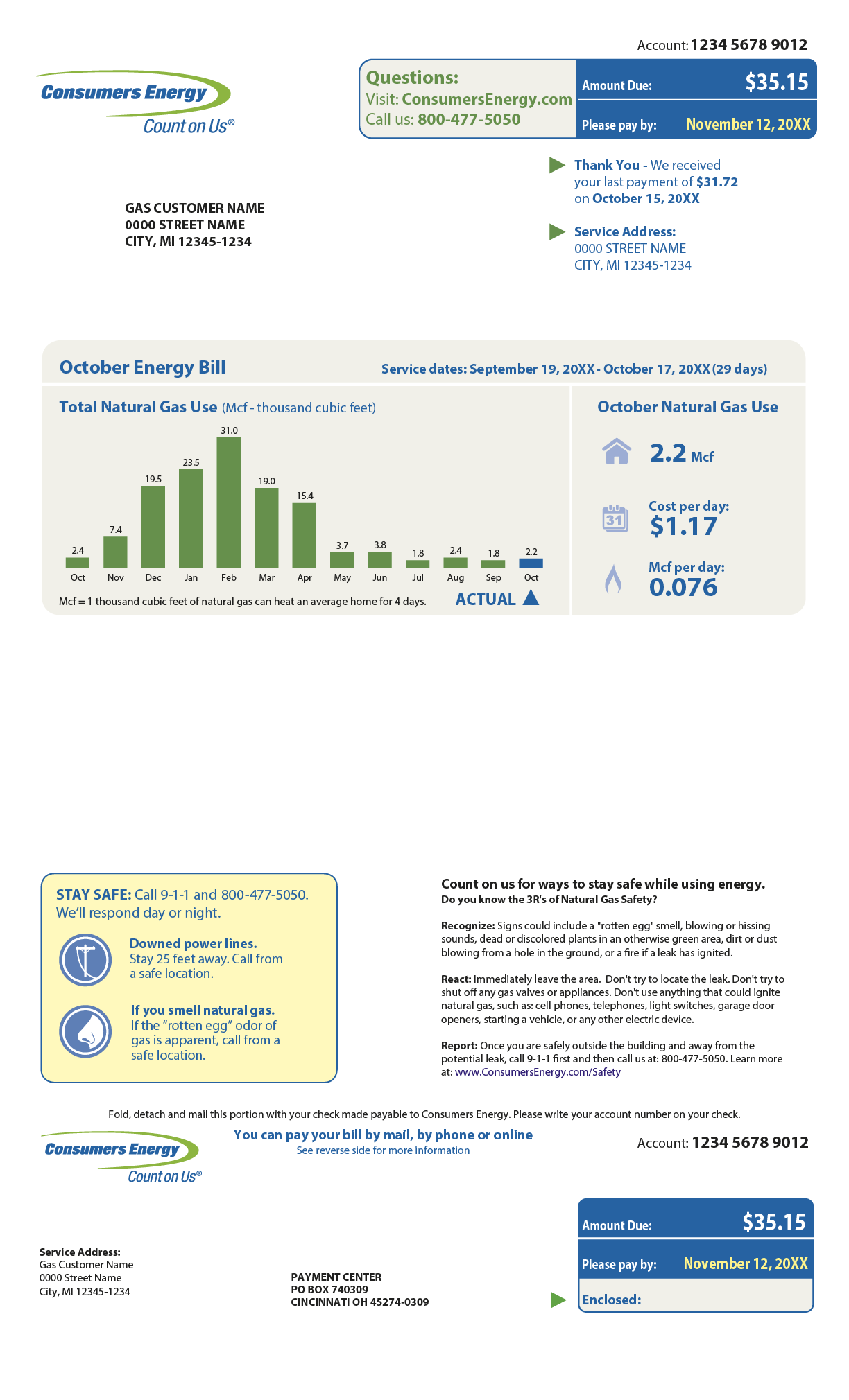 Understanding Your Bill | Consumers Energy